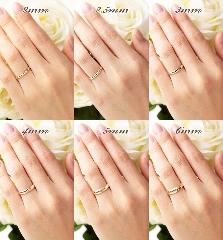 9ct 4mm Yellow Gold Traditional D shape Wedding Band. Handmade in Wales